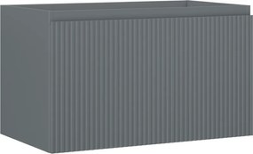 Mexen Rivel, koupelnová skříňka 80 cm, 1 zásuvka, drážkovaná, grafitová matná, 91A20-08047-1-BF66