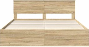 Rám postele s čelo Sonoma dub 200 x 200 cm Kompozitní dřevo 3408818