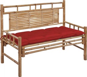 vidaXL Zahradní lavice s poduškou 120 cm bambus [3063892] Barva: Modrá