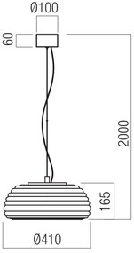 Světla a lustry REDO GROUP Redo ONDULA lustr do kuchyně - jantarové sklo LED 20W CCT 2700K/3000K
