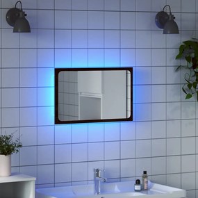 Koupelnové zrcadlo s LED hnědý dub 60 x 8,5 x 38 cm kompozit