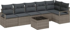 Set pohovek 7 ks Šedá polyratan 3346409