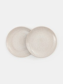 Sinsay - Sada jídelních talířů s skvrnitým vzorem 2 pack - béžová