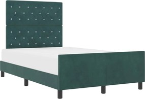 Postel s boxspringem s čelo Tmavě zelená 120 x 200 cm samet 3344870