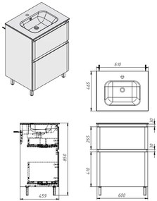 Lavedo Ester 60 White koupelnová skříňka s umyvadlem