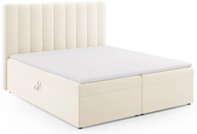 Béžová boxspring postel s úložným prostorem 180x200 cm Gina – Milo Casa