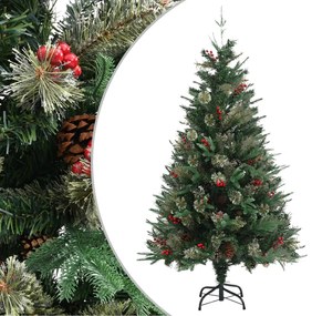 Vánoční stromek se šiškami zelený 150 cm PVC a PE