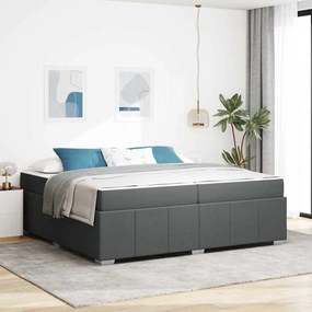 Rám postele s matrací Tmavě šedá 200 x 200 cm textil 3398308