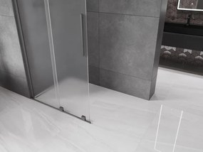 Mexen Velar, sprchová zástěna s posuvnými dveřmi Walk-in 70 x 200 cm, 8mm sklo námraza, grafit broušený, 871-070-000-33-66