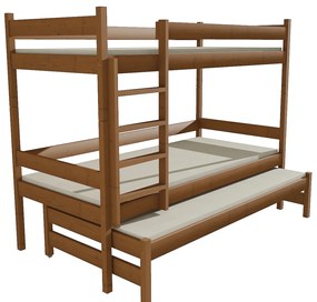 Patrová postel s výsuvnou přistýlkou PPV 013 90 x 200 cm - DUB