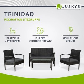 Juskys Polyratanová zahradní souprava Trinidad pro 4 osoby