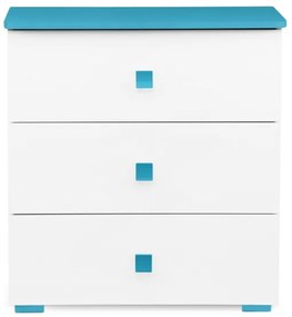 Komoda PABIS 87x83 cm bílá/modrá