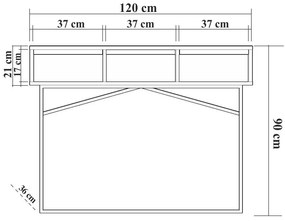 Designová konzole Raivis 120 cm vzor ořech