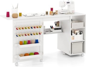 Costway 2 v 1 Šicí stůl stolní skládací multifunkční stanice šicího stroje