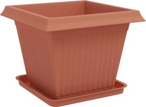 Květináče 24 ks Cihlově červená Plast 3403310