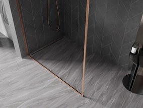 Mexen Kioto-XF sprchová stěna Walk-in s rámem 60 x 202 cm, transparentní 10 mm, kartáčovaná měď - 800-060-104-65-00-X