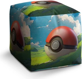 Sablio Taburet Cube Pokemon ball Krajina - 50x50x50 cm