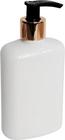 Dávkovač na mýdlo 250 ml bílý s černo-zlatou pumpičkou LIMA