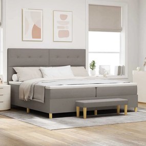 Postel s boxspringem s čelo Taupe 200 x 200 cm textil 3344328