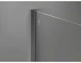 Mexen, Mexen Kioto-X sprchová stěna 130 x 200 cm, průhledná 10 mm, pistolově šedá kartáčovaná - 800-130-101-66-00-X