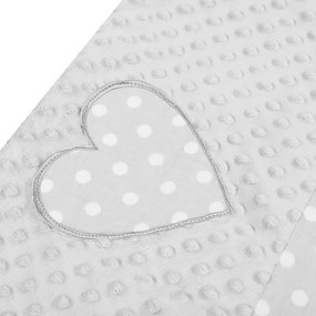 Luxusní hnízdečko s polštářkem a peřinkou New Baby z Minky Srdíčko šedé