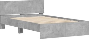Rám postele s čelem a LED osvětlením betonově šedý 140 x 200 cm 3207612