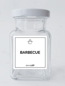 Samolepka na kořenky BARBECUE bílá 5 × 5 cm tučné písmo
