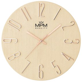 MPM Plastové nástěnné hodiny MPM Primera se vzorem letokruhů MPM Primera - C E01.4302.23