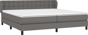 Box spring postel s matrací šedá 200x200 cm umělá kůže 3127335