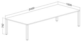 Jednací stůl ProOffice 240 x 100 cm / Buk
