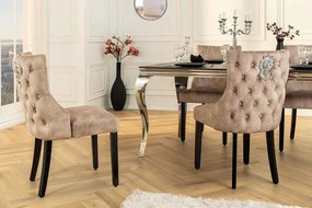 Designová židle Queen II Lví hlava béžový samet