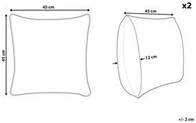 Sada 2 polštářů Chevron vzor 45 x 45 cm černá a bílá HELCONIA Beliani