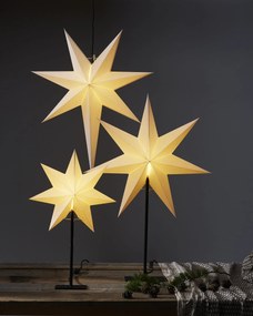 STAR TRADING Stojací lampa - White Star Frozen, černá barva, bílá barva, kov, papír