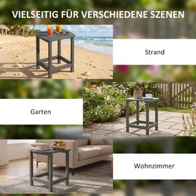 Zahradní stůl, balkonový stůl z HDPE odolný proti povětrnostním vlivům, jídelní stůl venkovní kempingový stůl pro zahradu terasu balkon 48x37x46 cm š…