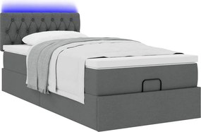 Osmanský rám postele s matrací tmavě šedá 100x200cm textil 3312368