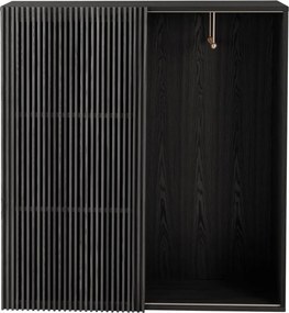 Černá předsíňová sestava v dekoru jasanu 110x120x40 cm Sion – Jotex