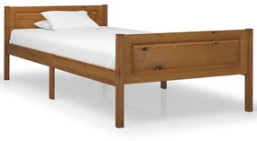 Rám postele masivní borové dřevo medově hnědý 100 x 200 cm - Default Title