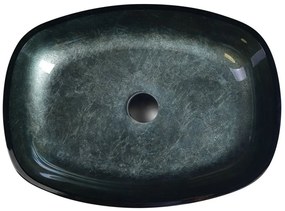 Sapho KVAORE skleněné umyvadlo na desku, 54x39,5 cm, černá TY220