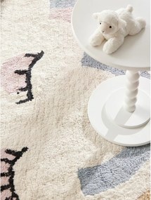 Krémový pratelný/ručně tkaný bavlněný dětský koberec 140x200 cm Snuggle Nappi – Hanse Home