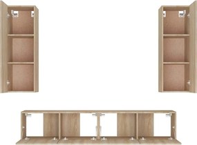 4dílný set TV skříněk dub sonoma kompozitní dřevo 3114200