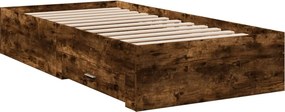 Rám postele se zásuvkami kouřový dub 90x190 cm kompozitní dřevo 3280437