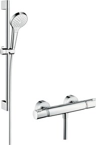 Hansgrohe Croma Select S, sprchová sada Vario s termostatem Ecostat Comfort a sprchovou tyčí 65 cm, bílá/chromová, HAN-27013400