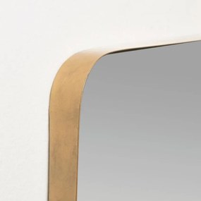 OnaDnes -20% Zlaté kovové nástěnné zrcadlo Kave Home Marco 150,5 x 55 cm