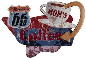 Nástěnná kovová cedule Mom´s coffee – 60x1x40 cm