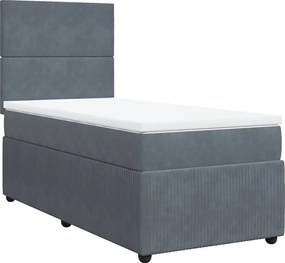 Box spring postel s matrací tmavě šedá 80 x 200 cm samet 3292185