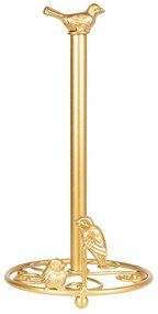Zlatý držák na kuchyňské role s ptáčky -  Ø 19*37 cm