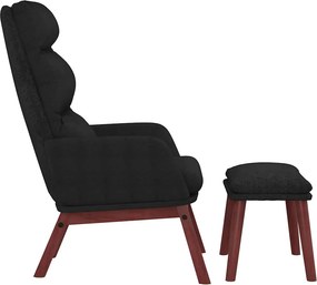 Relaxační křeslo se stoličkou černé textil 3097569