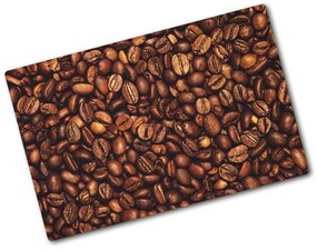Wallmuralia Kuchyňská deska velká skleněná Zrnka kávy 80x52 cm