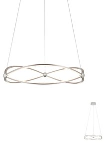 Redo 01-2251 závěsné LED stmívatelné svítidlo Quark saténový nikl, 40,5W, 3000K, ø60cm