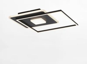 Čtvercové stropní svítidlo LED s černým rámem DOMINO